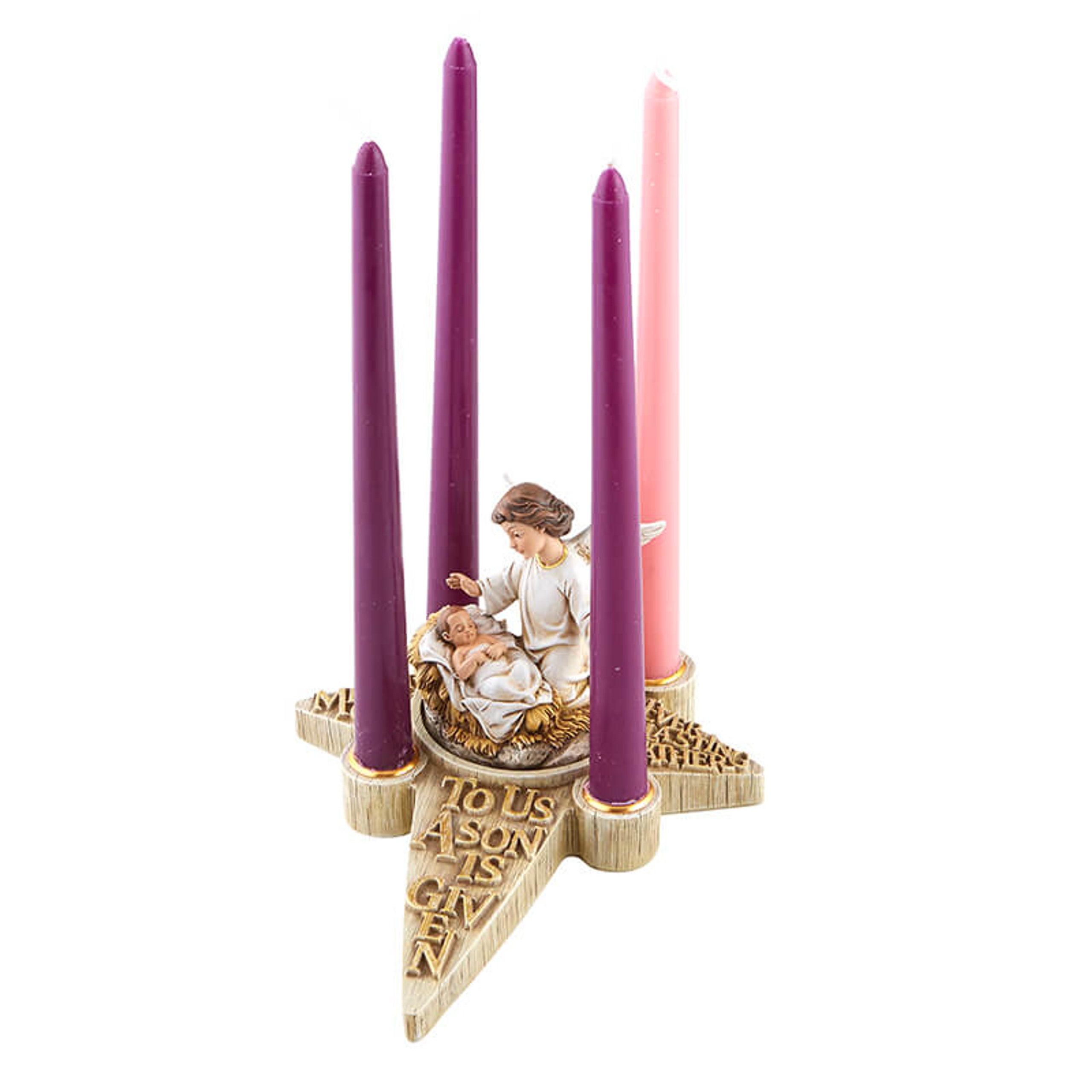 Two Piece Nativity Angel Advent Candle Holder – Catholic Source