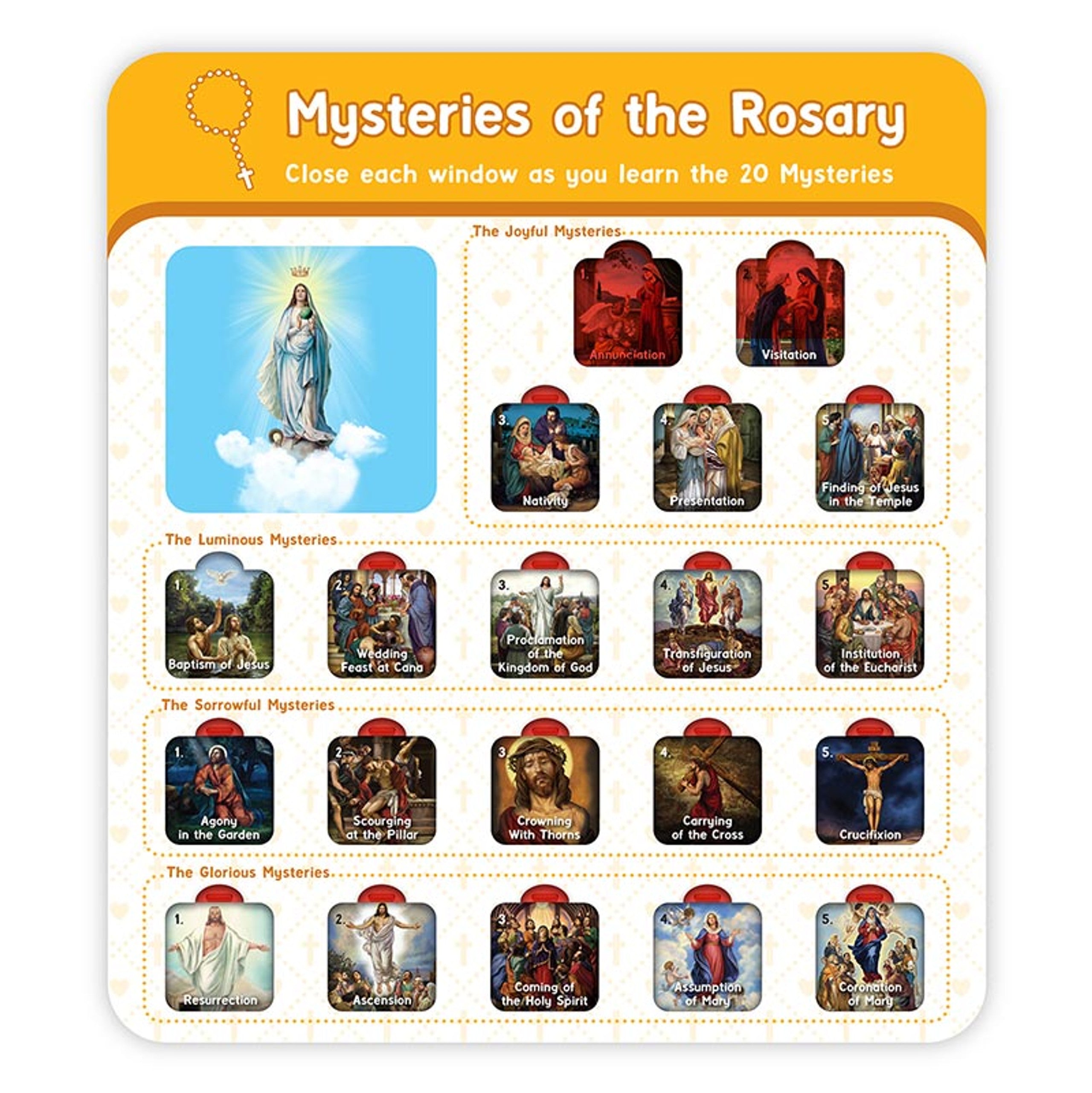 Window Chart - The Rosary - 6 pack – Catholic Source